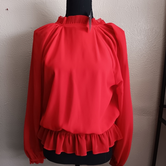 Ann Taylor | Tops | Vibrant Red Offshoulder Blouse | Poshmark